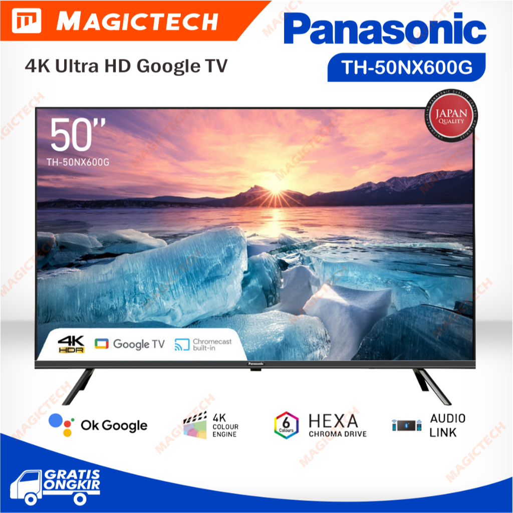 Jual TV LED PANASONIC 50 Inch / 50" TH-50NX600G 4K UHD SMART GOOGLE TV | Shopee Indonesia