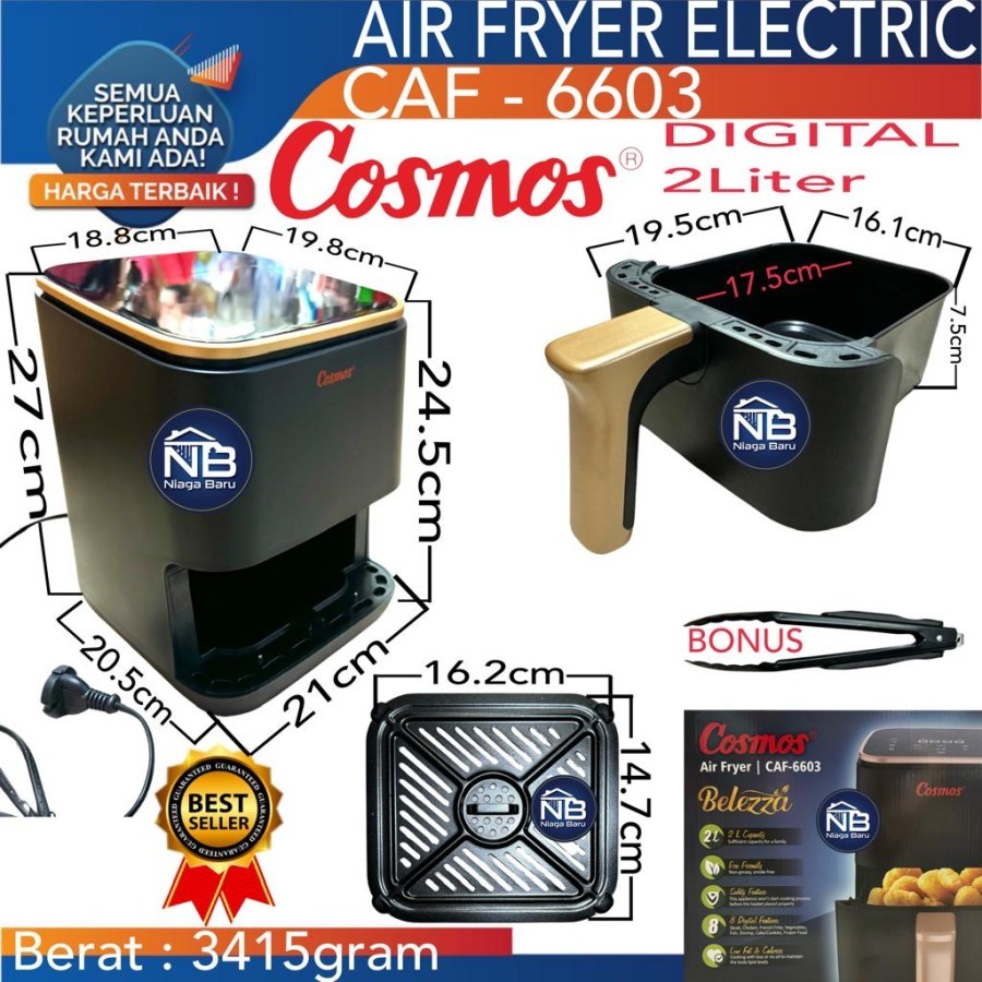 Jual COSMOS Air Fryer 2 Liter CAF-6603 650 watt | Shopee Indonesia