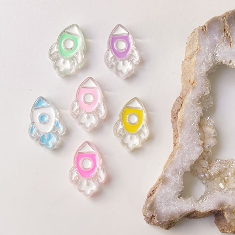 Jual 1 pcs Mote UV KACA ROCKET AKRILIK PREMIUM Clear Manik Manik-Manik ...