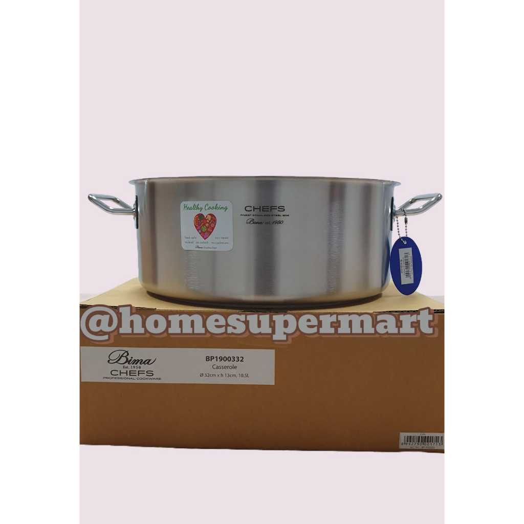 Jual PANCI CASSEROLE BIMA Chef 32 CM Shallow Casserole Panci Stainless ...