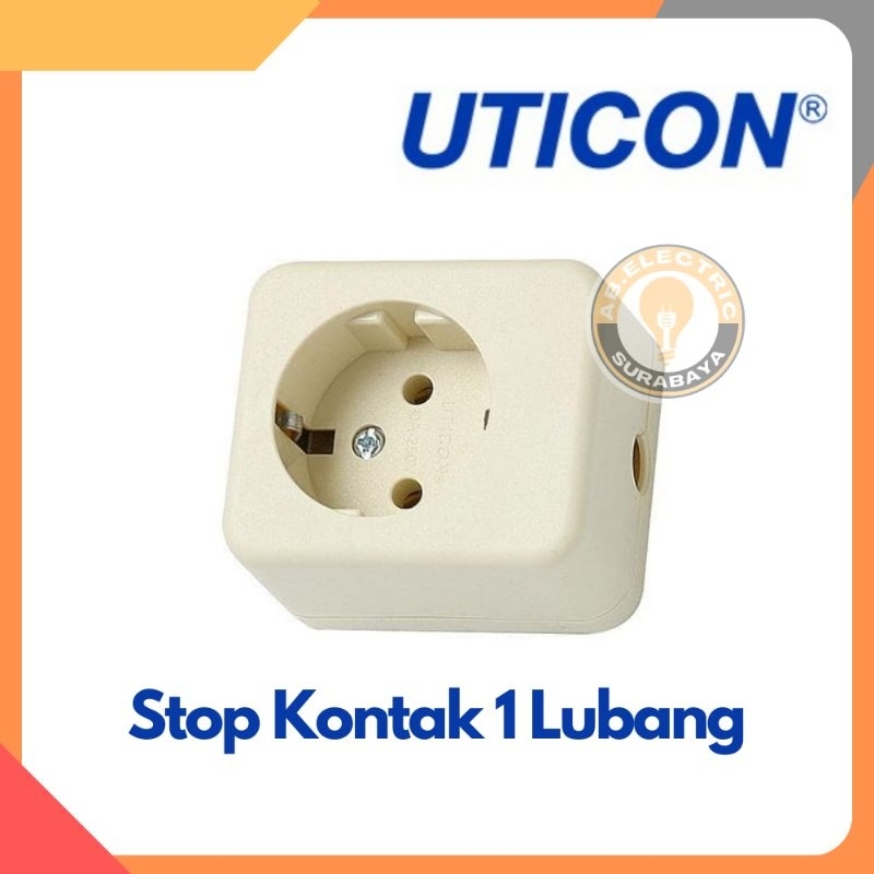 Jual Uticon Stop Kontak Arde 1 Lubang Putih (ST-118) Colokan Listrik 1 Lubang Original | Shopee ...