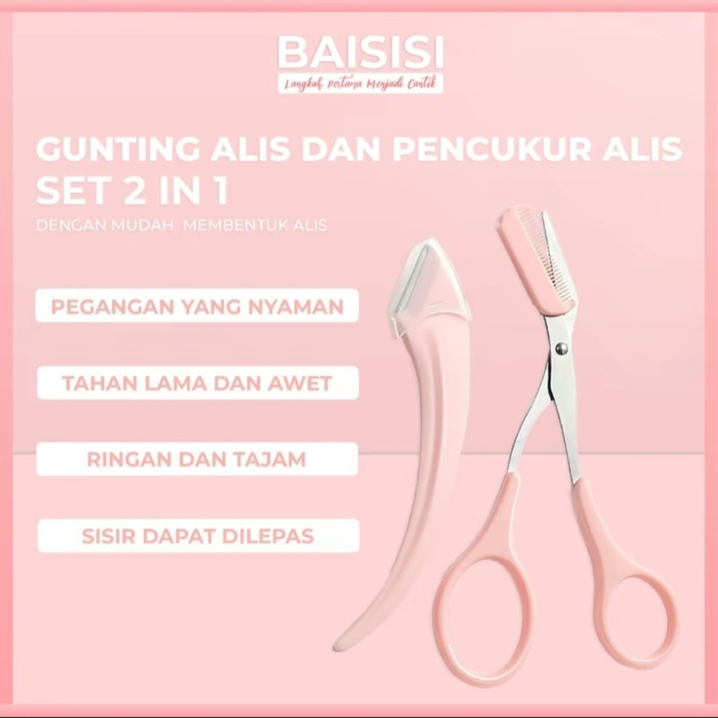 Jual BAISISI Set Gunting Alis Dan Cukur Alis | Eyebrow | Alat ...