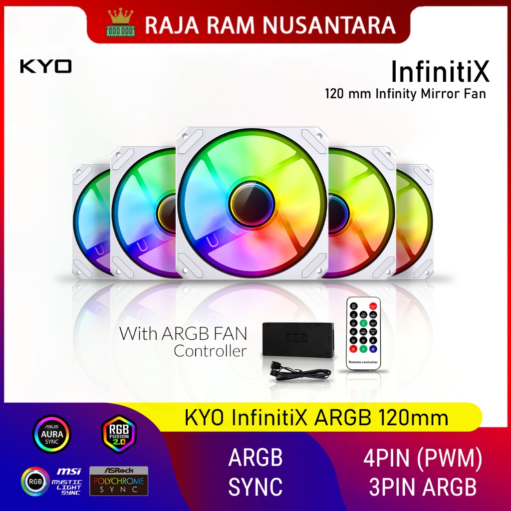 Jual KYO InfinitiX PL120 Fan ARGB 120mm ARGB Sync 3 in 1 / 5 in 1 Fan case ARGB | Shopee Indonesia