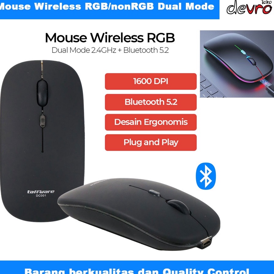 Jual Limitless Mouse Bluetooth 4 Rechargeable Silent klik Mouse ...