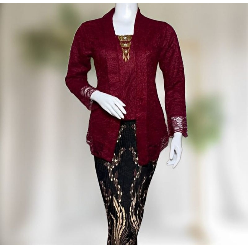 Jual setelan kebaya kutu baru modern lengan panjang kutu baru kerah sanghai baju kondangan ...