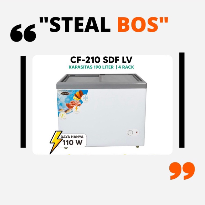 Jual frigigate chest freezer CFR-210 SDF freezer box kaca sliding 190 ...