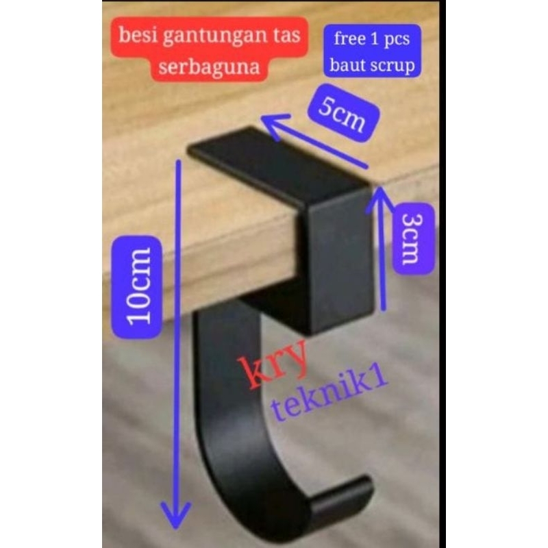 Jual gantungan tas centolan kait meja gantungan meja kaitan tas meja ...