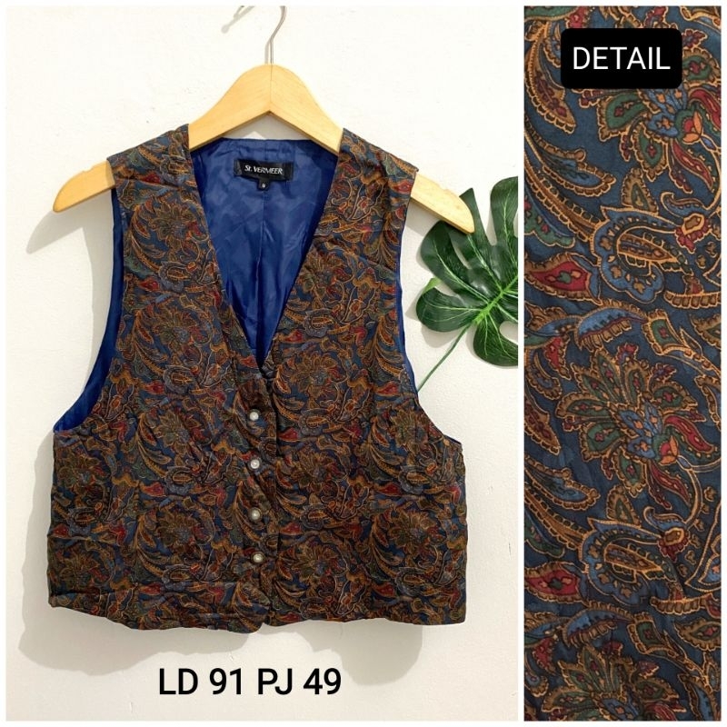 Jual Vest Blazer Motif Vintage / Rompi Blazer Motif Vintage / Tailored ...