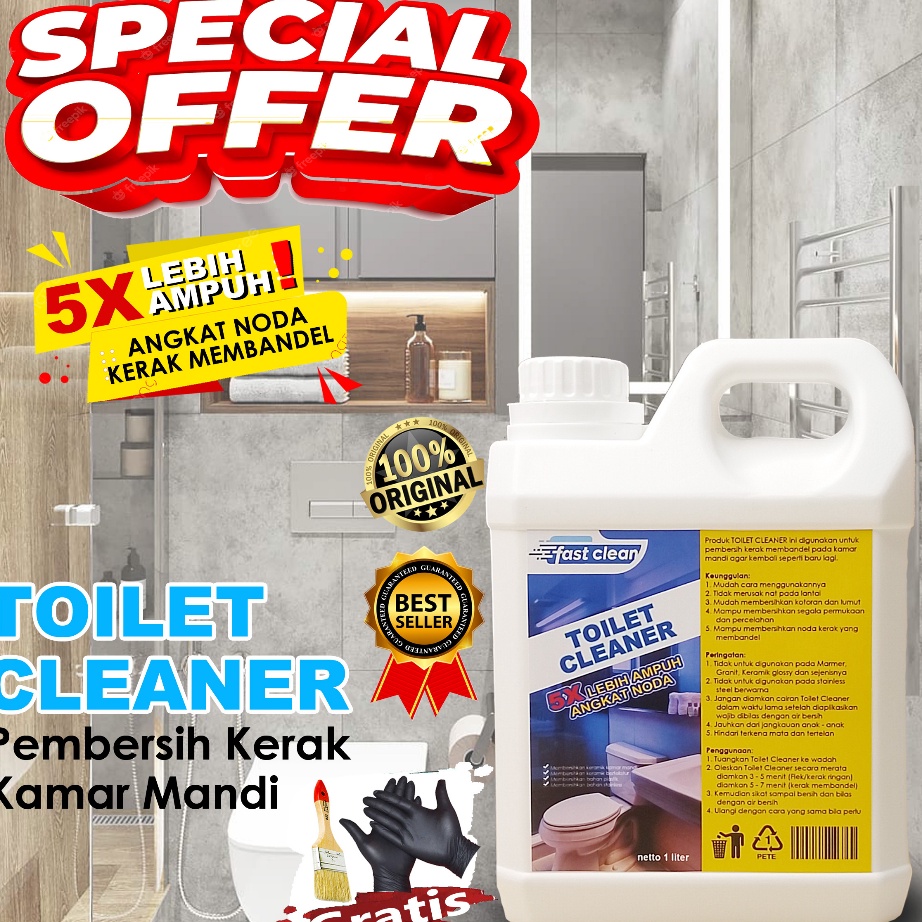 Jual Ready Stok FASTCLEAN TOILET CLEANER Pembersih Kerak Kamar Mandi 1 ...