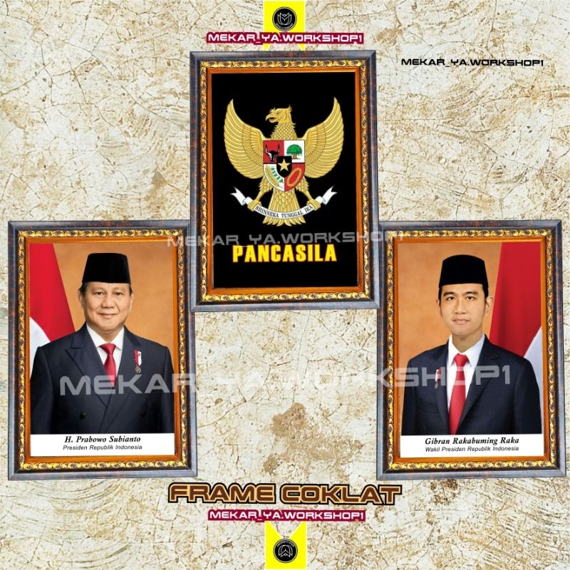 Jual Pigura Frame Bingkai Foto Presiden Wakil Presiden Prabowo Gibran ...
