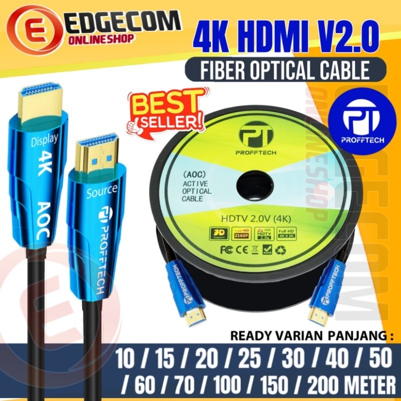 Jual KABEL HDMI FIBER OPTIC / OPTIK ACTIVE 2.0 4K UHD 15 METER ...