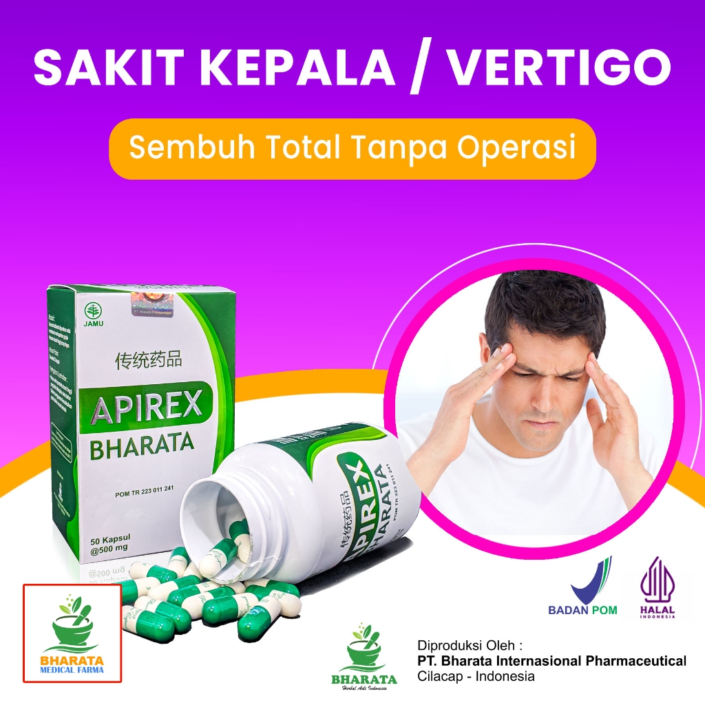 Jual Obat Herbal Vertigo - Sakit Kepala Berlebih - Apirex Bharata ...