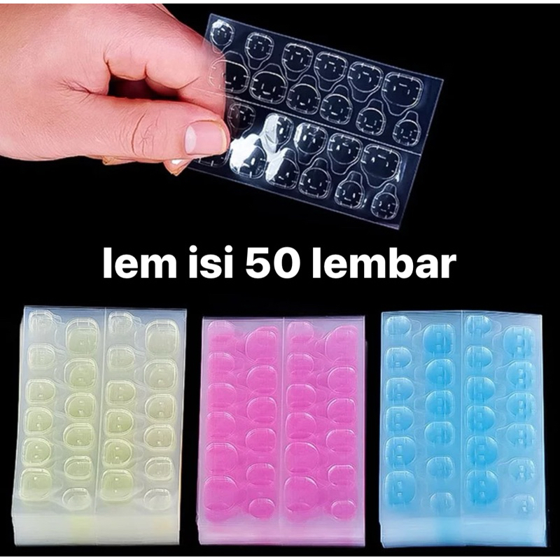 Jual Lem Kuku Palsu Jelly Sticker isi 50 lembar | Shopee Indonesia