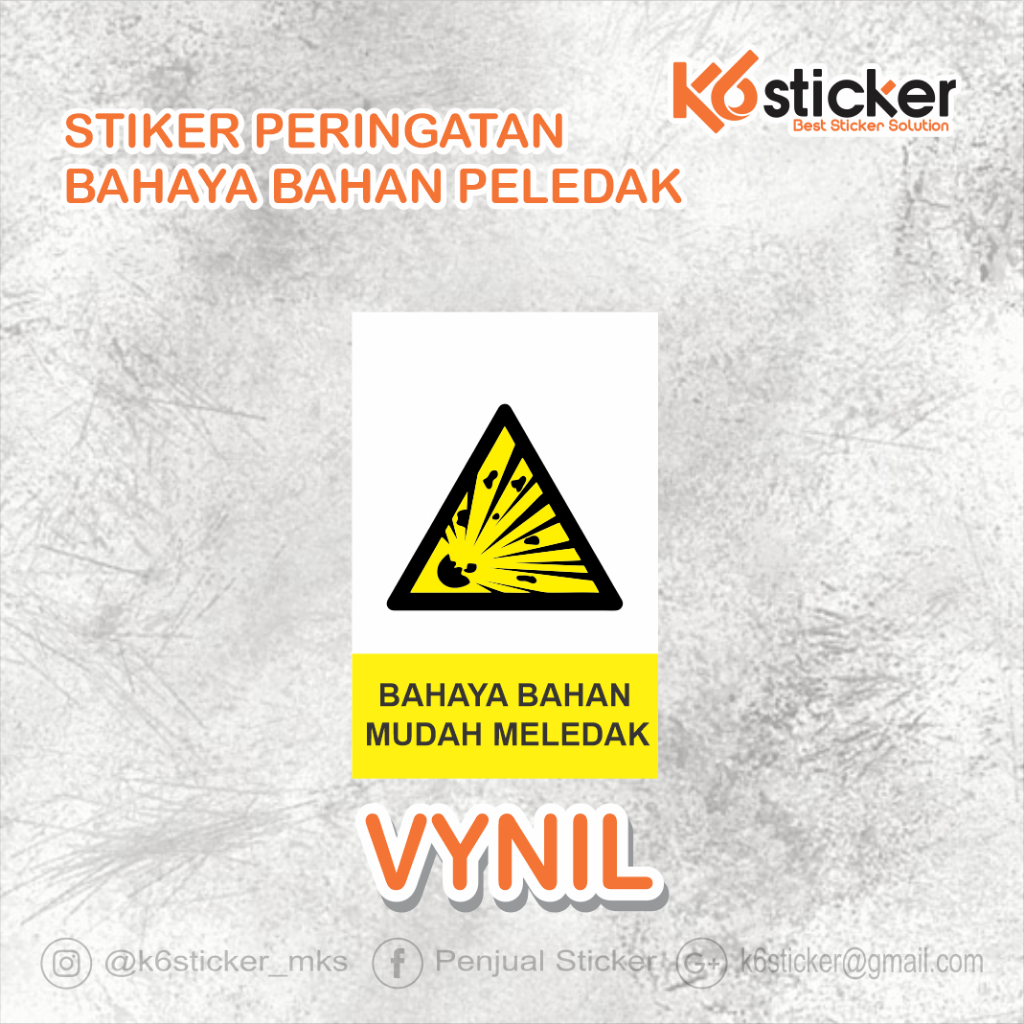 Jual STICKER, HATI HATI BAHAYA BAHAN MUDAH MELEDAK 20X30 | Shopee Indonesia