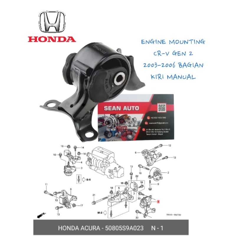 Jual ENGINE MOUNTING PONDASI MESIN HONDA CR-V CRV GEN 2 TAHUN 2003 2004 ...