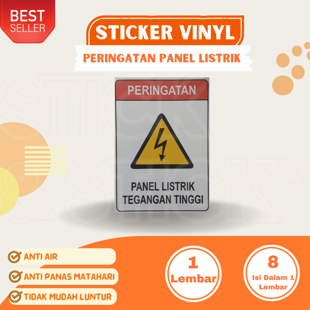 Jual Stiker Vinyl Peringatan Panel Listrik Tegangan Tinggi / Stiker ...