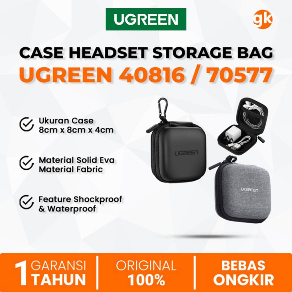 Jual UGREEN Case Headset Storage Bag TWS Earphone Kabel Charger Adaptor ...