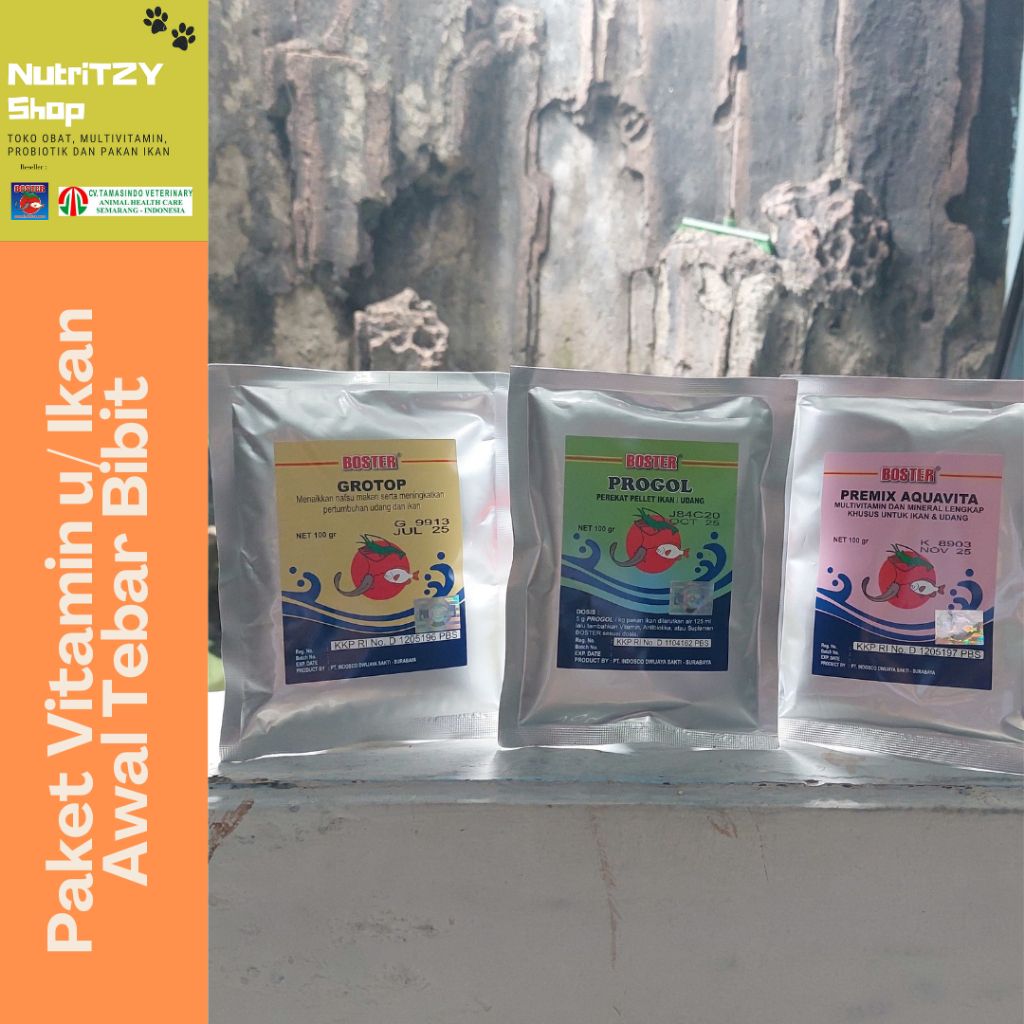 Jual Paket BOSTER Vitamin Multivitamin Untuk Ikan Bibit Benih Boster ...