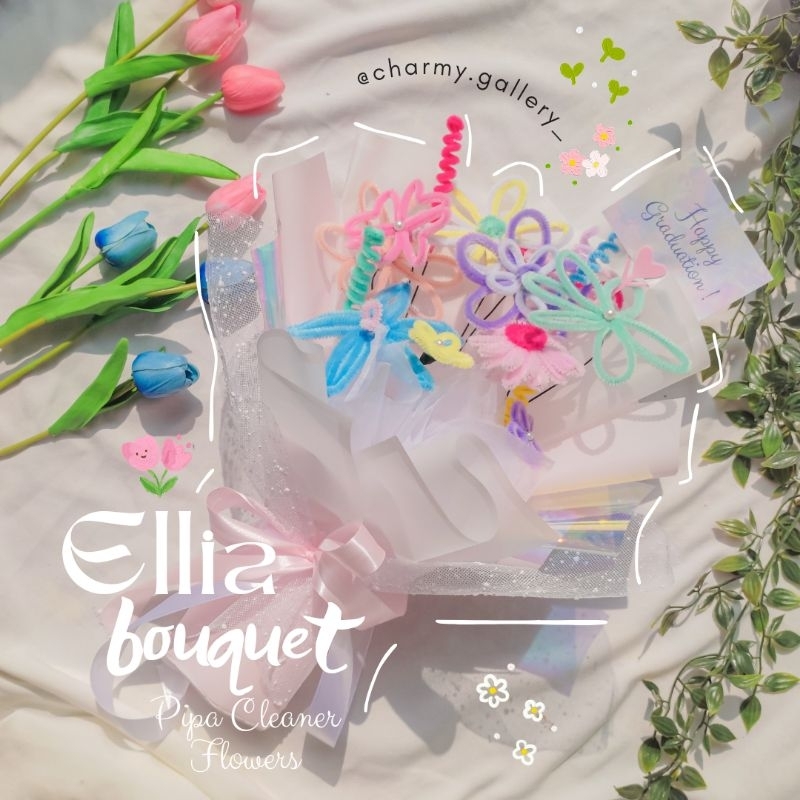 Jual Ellia Bouquet - Charmy Gallery, buket kawat bulu, buket pastel ...