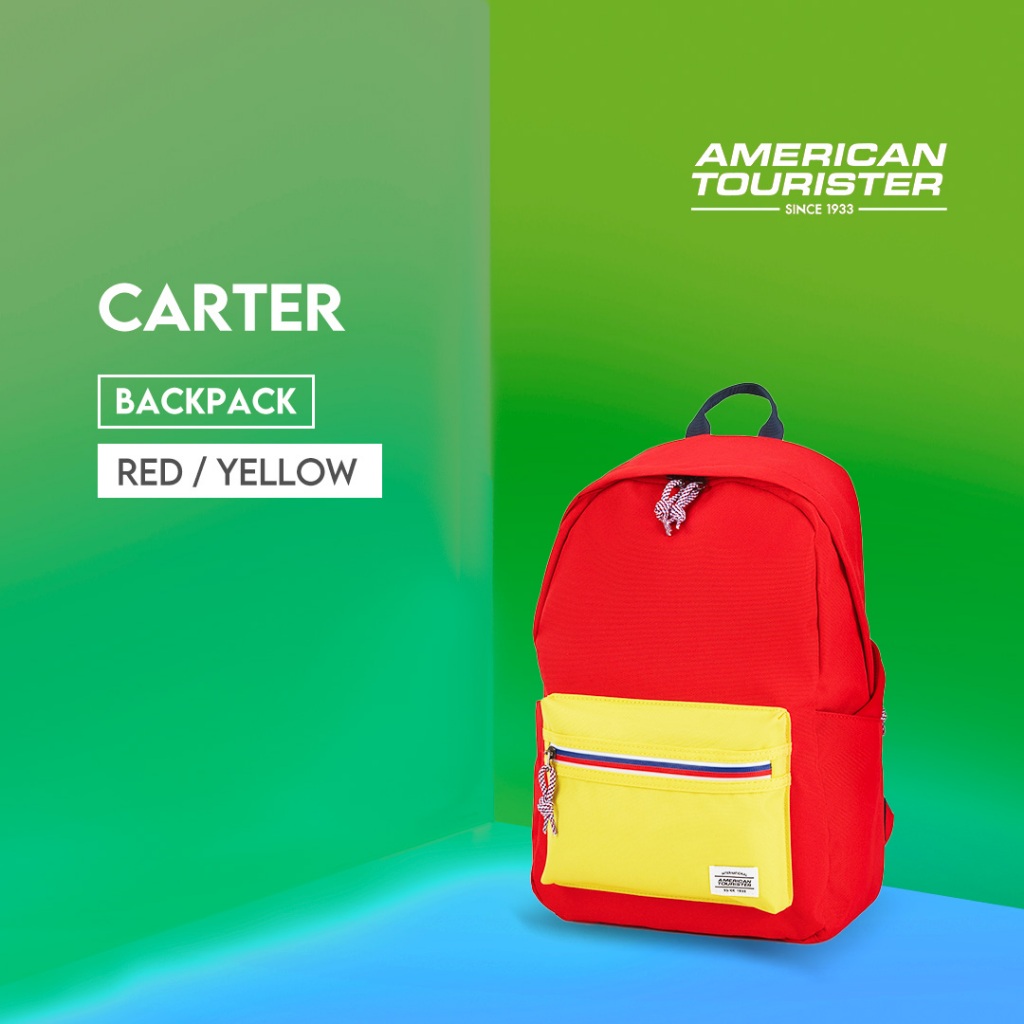 Jual American Tourister Carter Backpack 1 AS Laptop - Red / Yellow ...