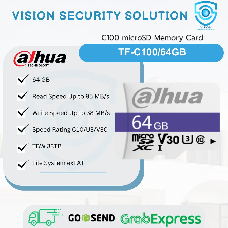 Jual Dahua 64GB TF-C100/64GB Memory Card Kartu Memori MicroSD - Garansi Resmi | Shopee Indonesia