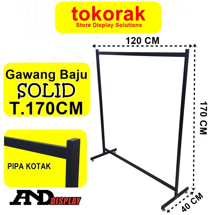 Jual GAWANG BAJU SOLID 120 CM T.170 CM RAK BESI GANTUNGAN SULING PIPA ...