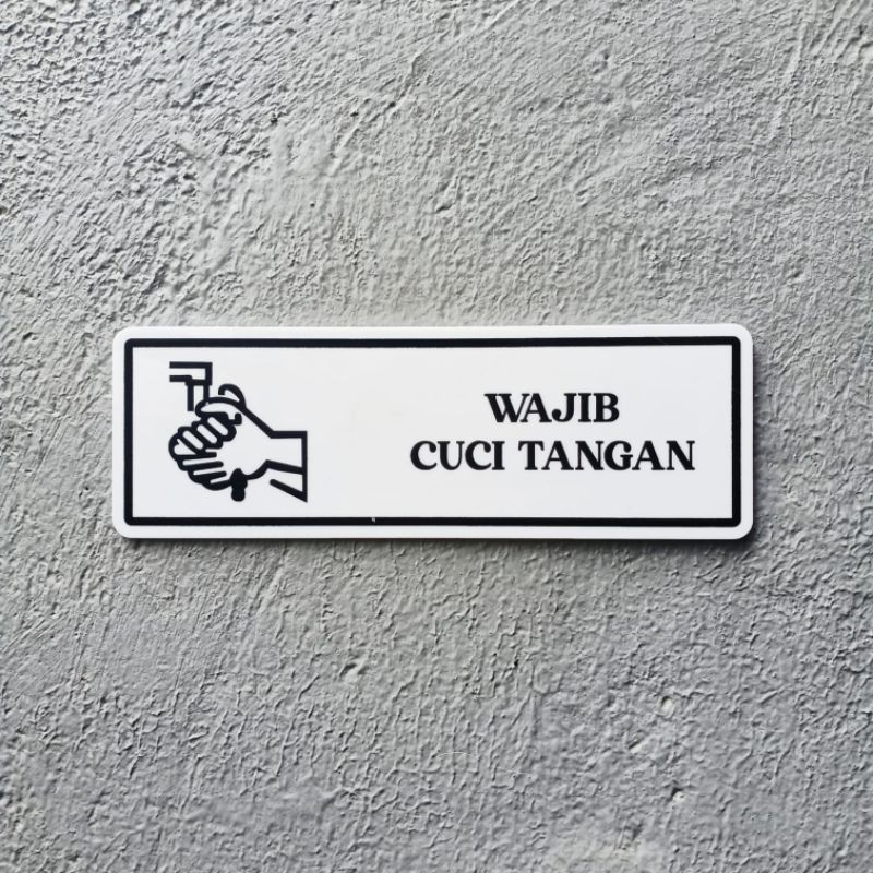 Jual Sign Wajib Cuci Tangan | Tanda Wajib Cuci Tangan | Shopee Indonesia