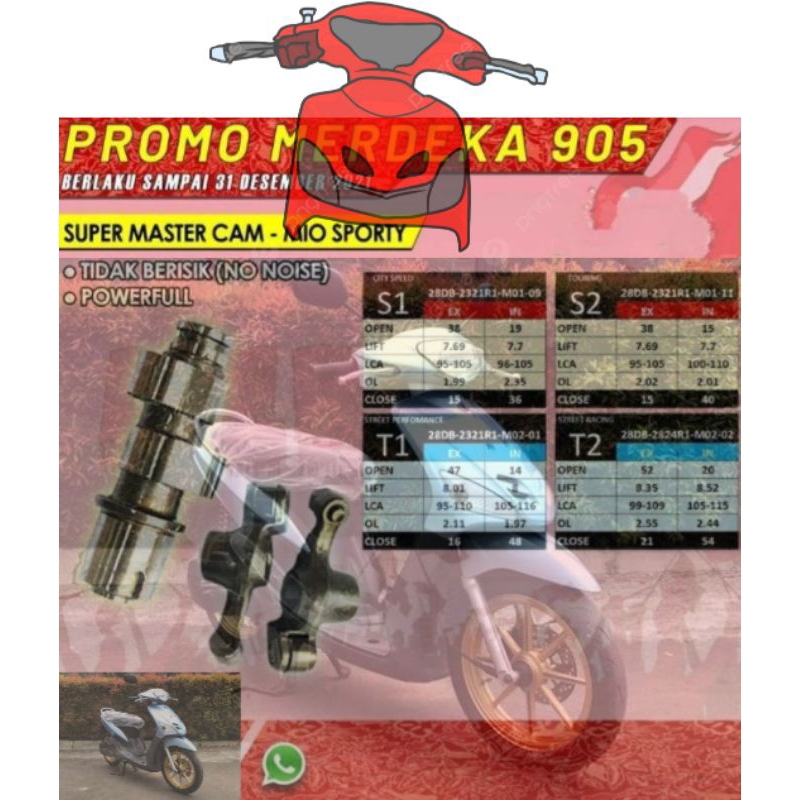 Jual MASTER CAM/NOKEN AS BRT YAMAHA MIO SPOTY ORIGINAL/ASLI BRT TYPE S1 ...