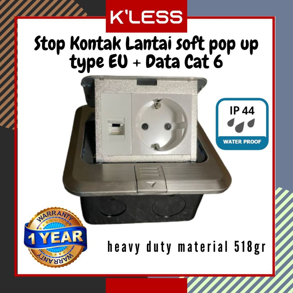 Jual Stop Kontak Lantai Tanam Soft Touch Pop Up System Floor Socket ...