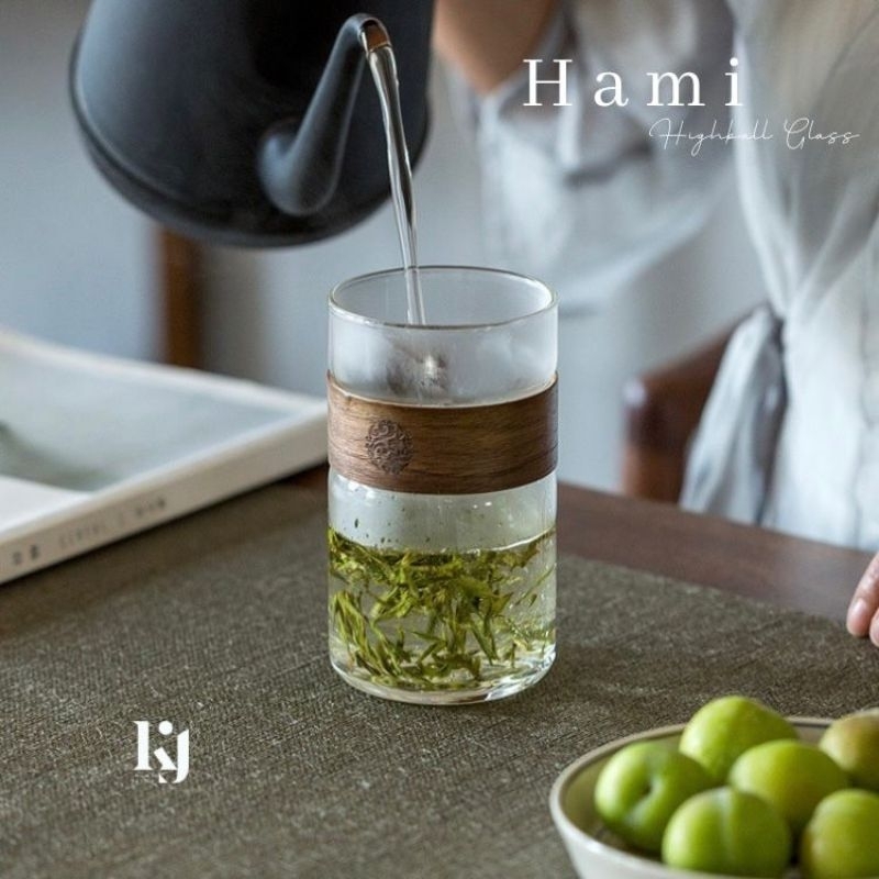 Jual HAMI Highball Glass Gelas Japanese Style Wood Sleeve | Shopee ...