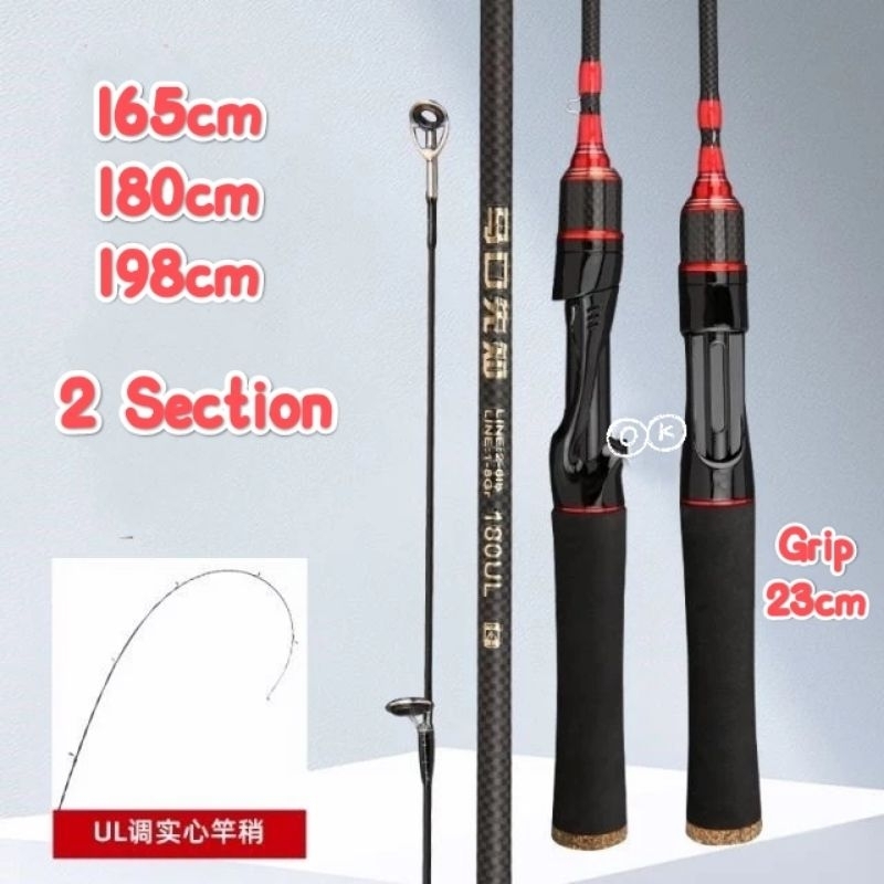 Jual Joran rod UL ultralight 2-6lb 168 180 198 Carbon Solid Tip ...