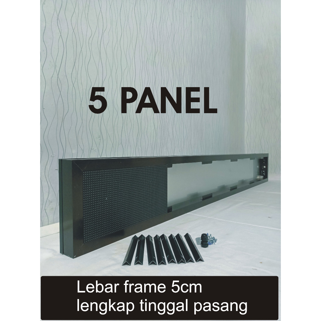 Jual FRAME RUNNING TEXT 5 PANEL P10 160X16 FRAME JAM MASJID | Shopee ...