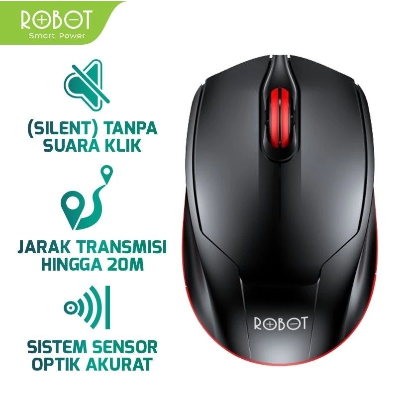 Jual ROBOT M310 Mouse Wireless Silent Click 2.4GHz | Shopee Indonesia