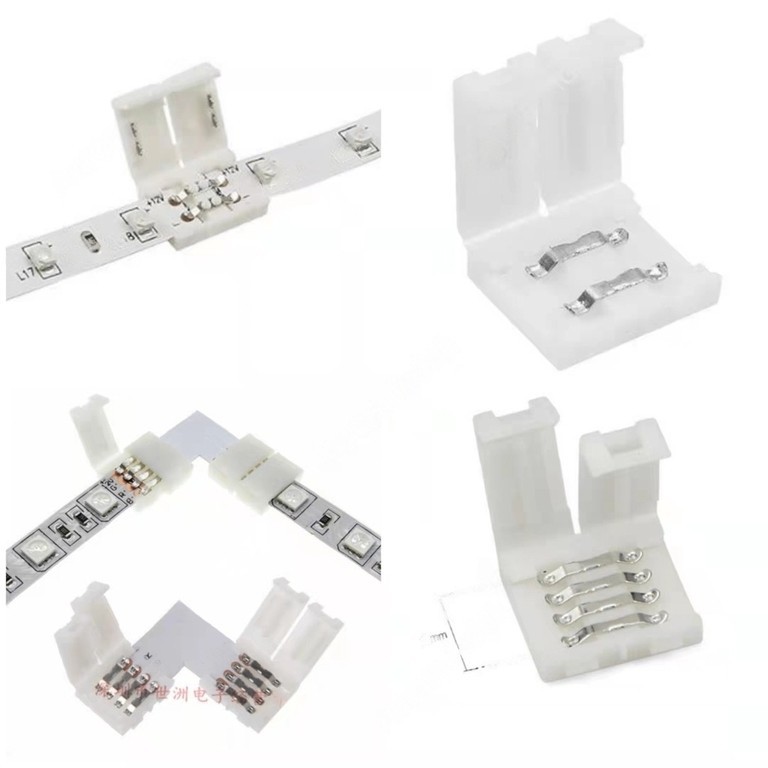 Jual Konektor connector penyambung jepit led strip 5050 2835 COB 12V 12 ...