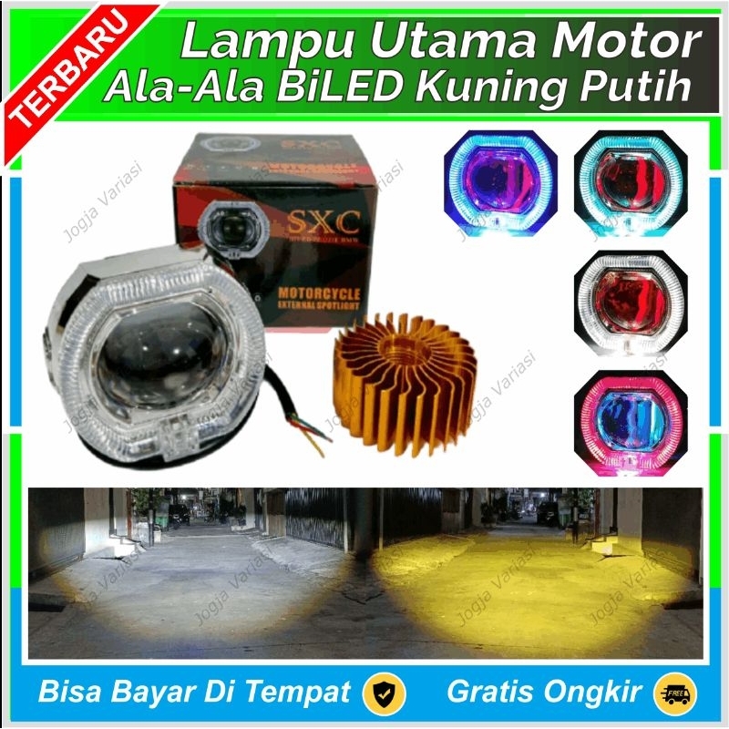 Jual LAMPU BILED ALA ALA PROJI LASER DAYMAKER 2,5 INCH 2 WARNA RING SHROUD DEVIL EYE CUT OFF ...