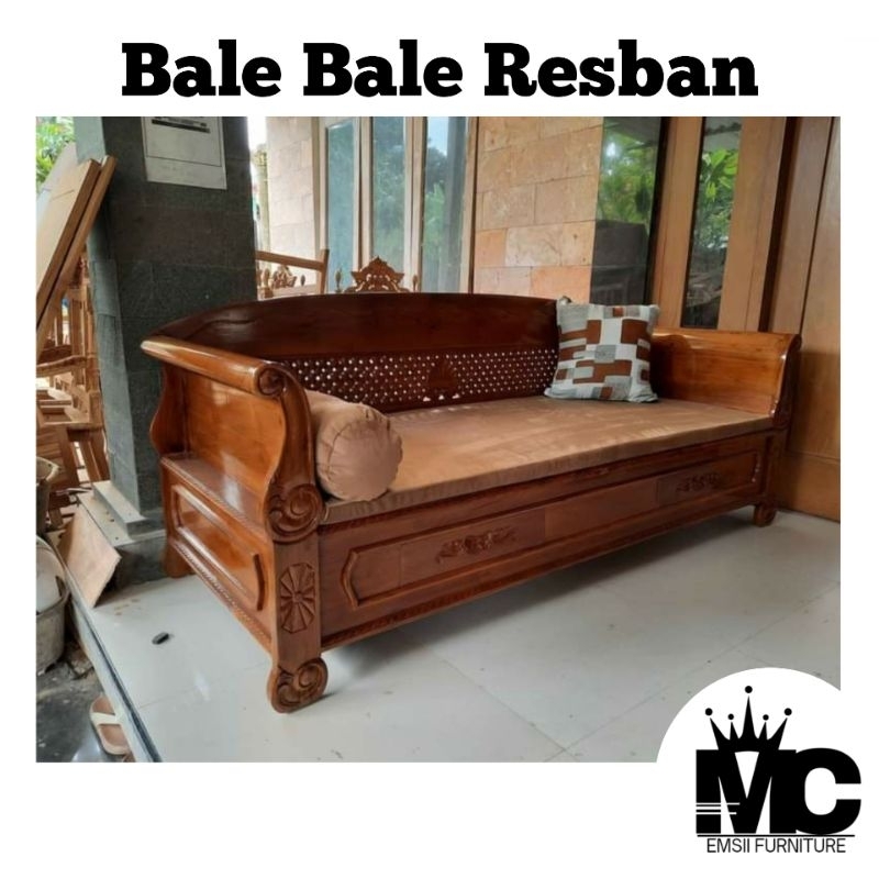 Jual Bale Bale Resban Kayu Jati Bangku Resban Bagong Kayu Jati | Shopee ...