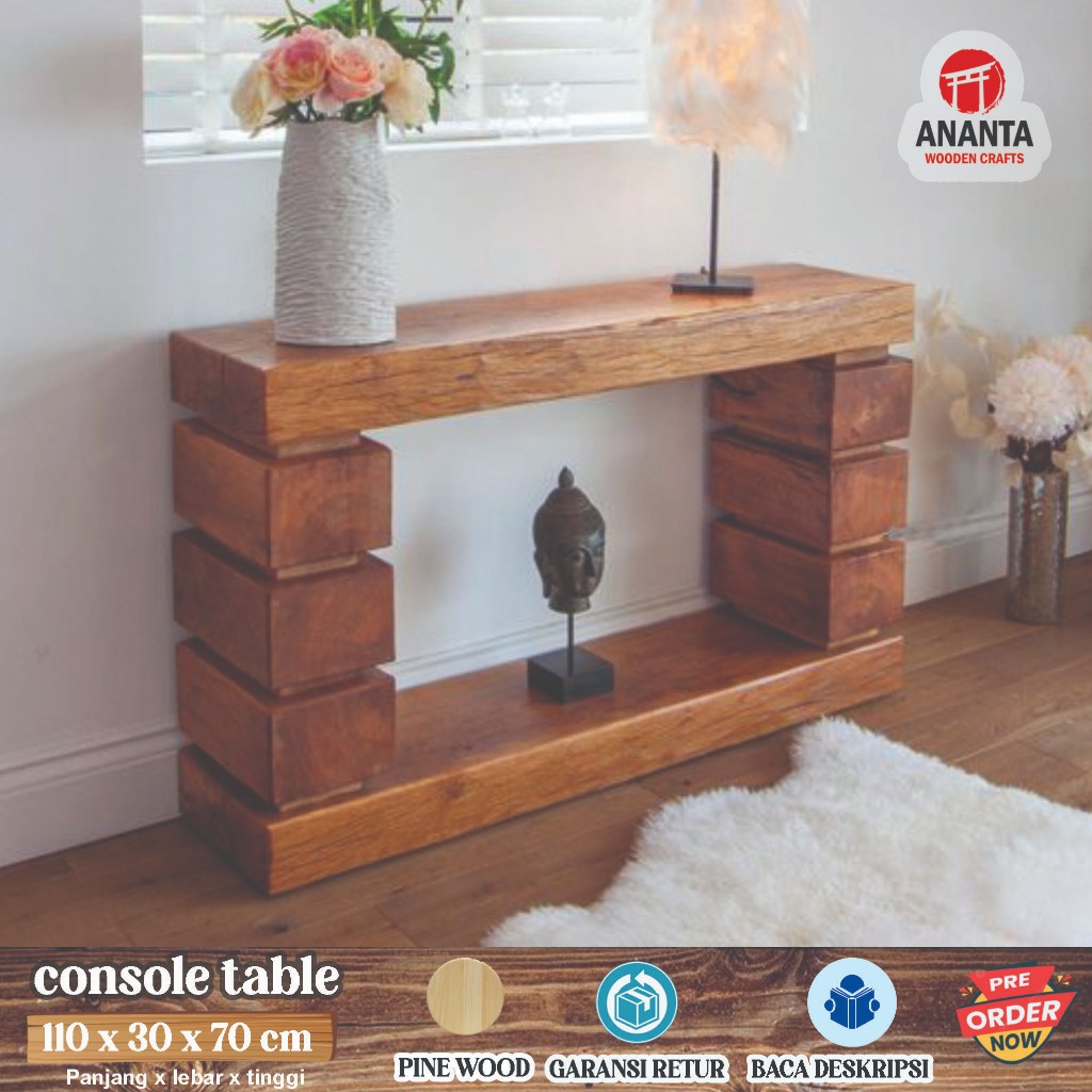 Jual rustic console table ralat ukuran 105 x 33 x 75 cm | Shopee Indonesia