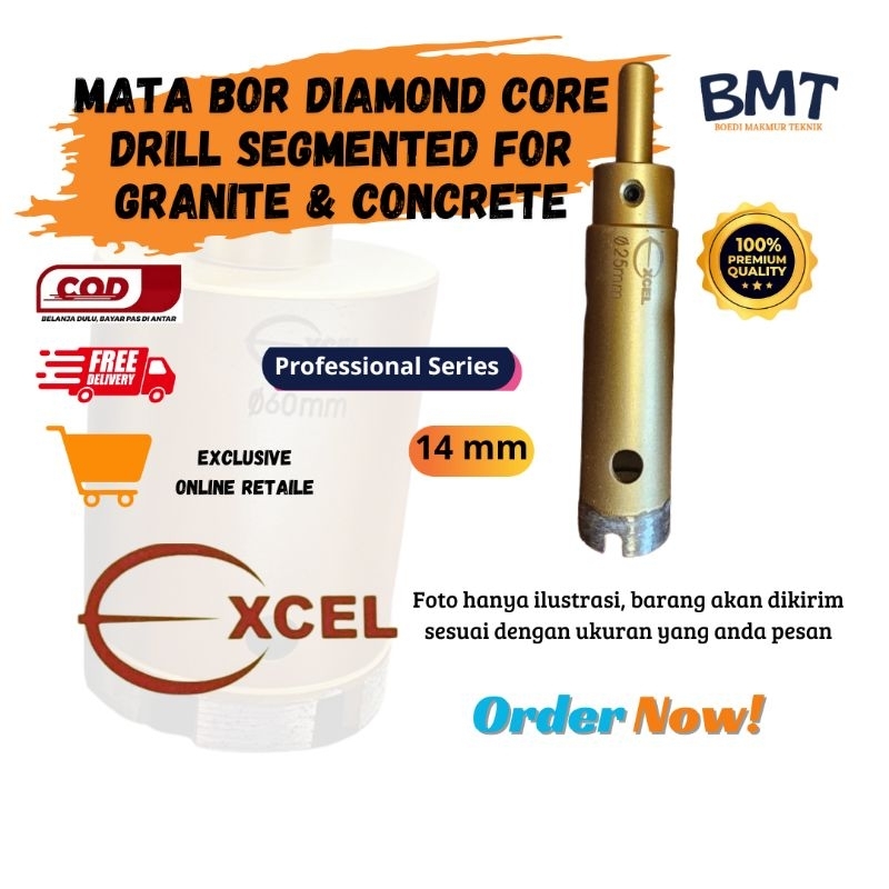 Jual EXCEL 14 mm Mata Bor Pelubang (CORING) Diamond Core Drill ...