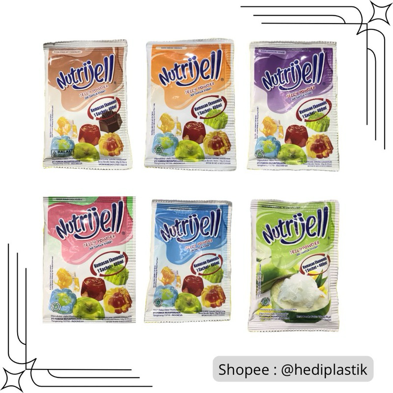 Jual Nutrijell Jelly agar-agar rasa buah jeruk anggur jambu biji guava ...