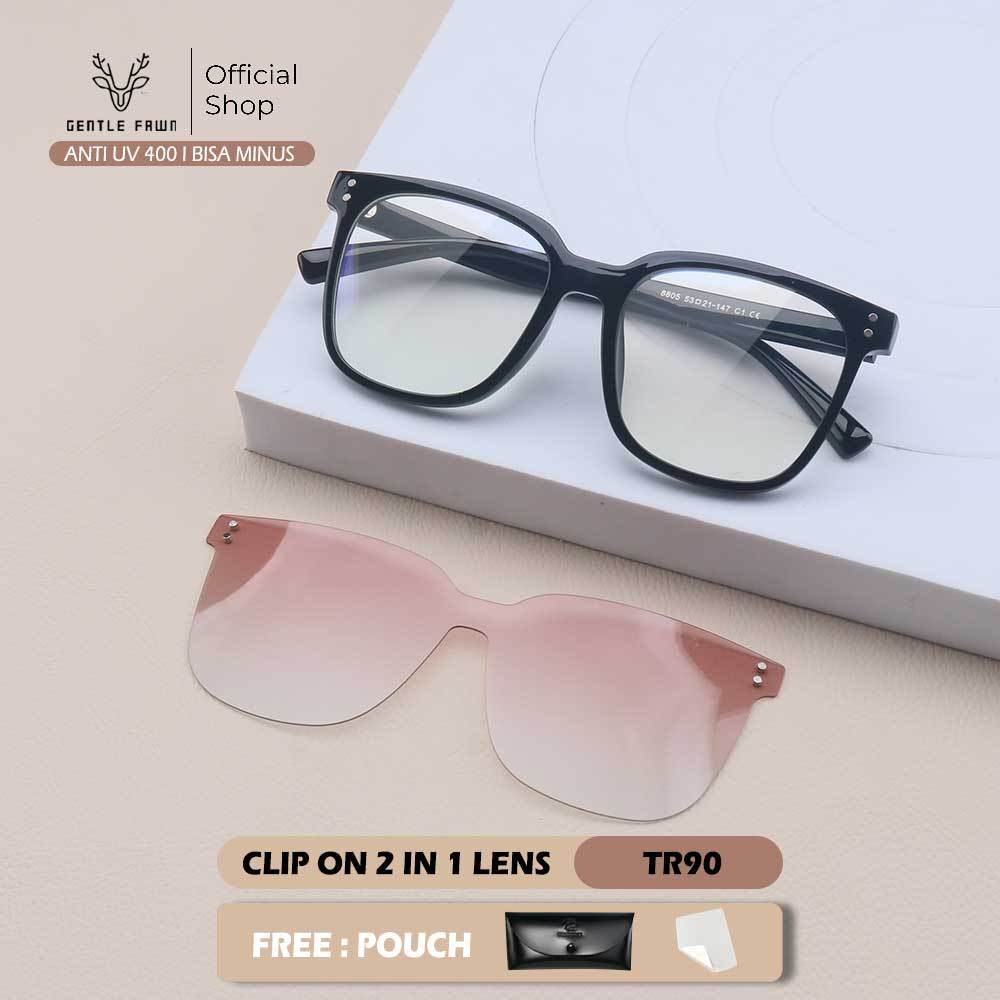 Jual Gentle Fawn Kacamata Clip On 2in1 Free Lens Clip Polarized Bahan TR90 Bentuk Kotak Fashion ...
