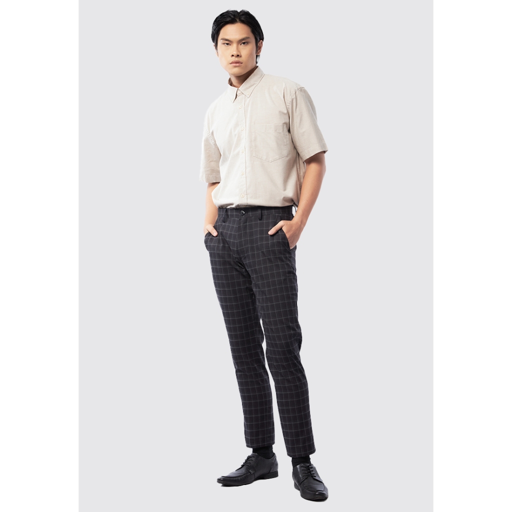 Jual Executive Slim Fit Checks Pants | Shopee Indonesia