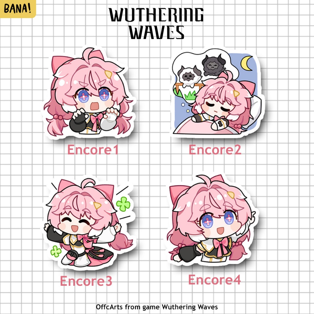 Jual Stiker Wuthering Waves Chibi Stiker Anime Waterproof | BANA ...