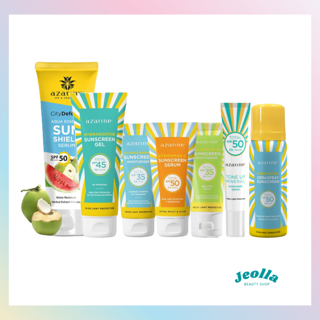 Jual AZARINE Sunscreen (Hydrasoothe Sunscreen Gel SPF45, Tone Up ...