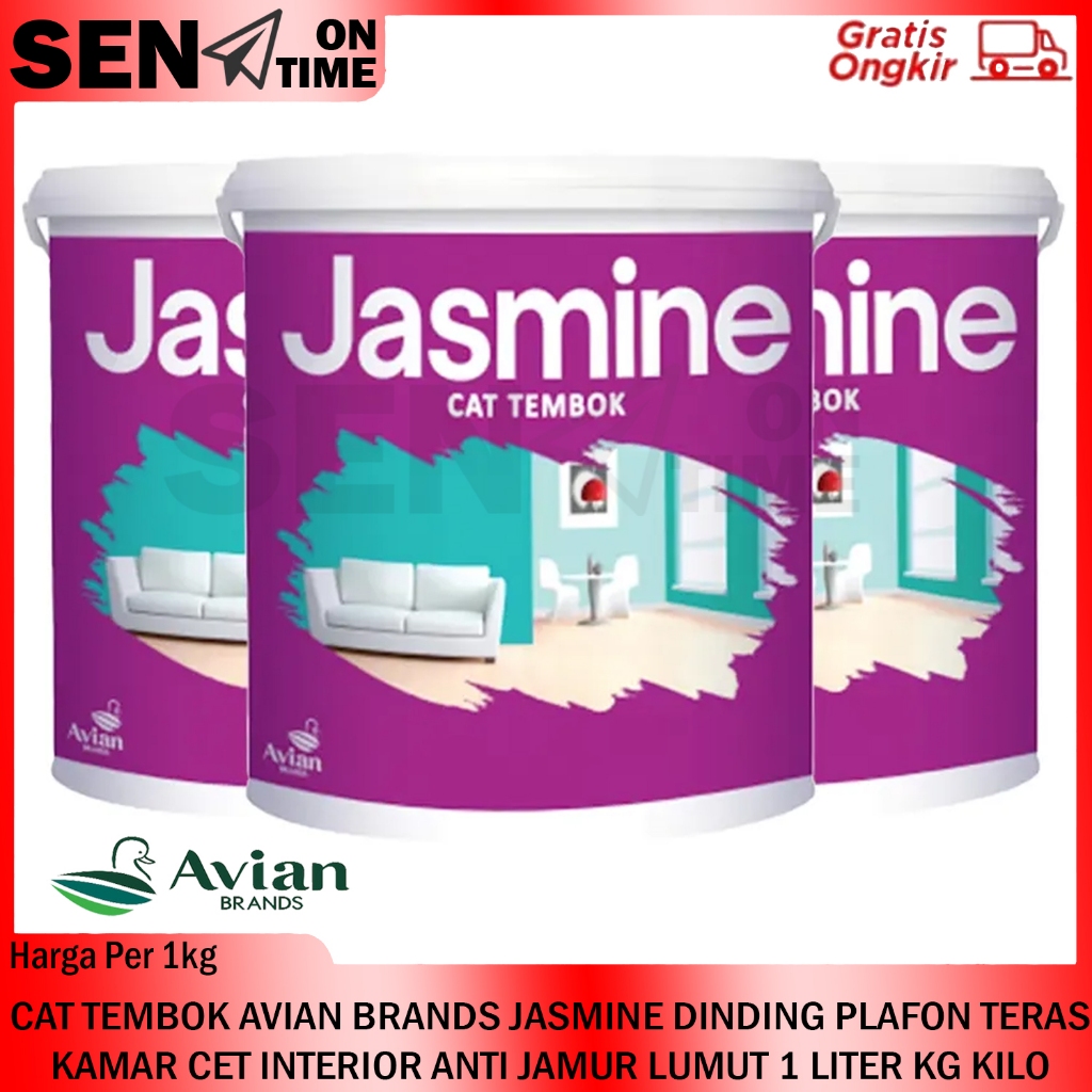 Jual CAT TEMBOK AVIAN BRANDS JASMINE DINDING PLAFON TERAS KAMAR CET ...