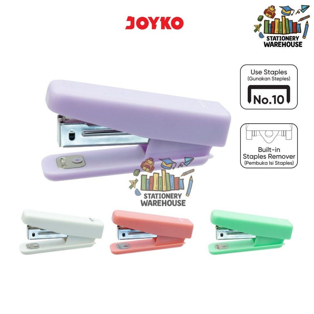 Jual Stapler Stepler Jepretan Joyko ST-22 Putih , Ungu , Merah Muda ...
