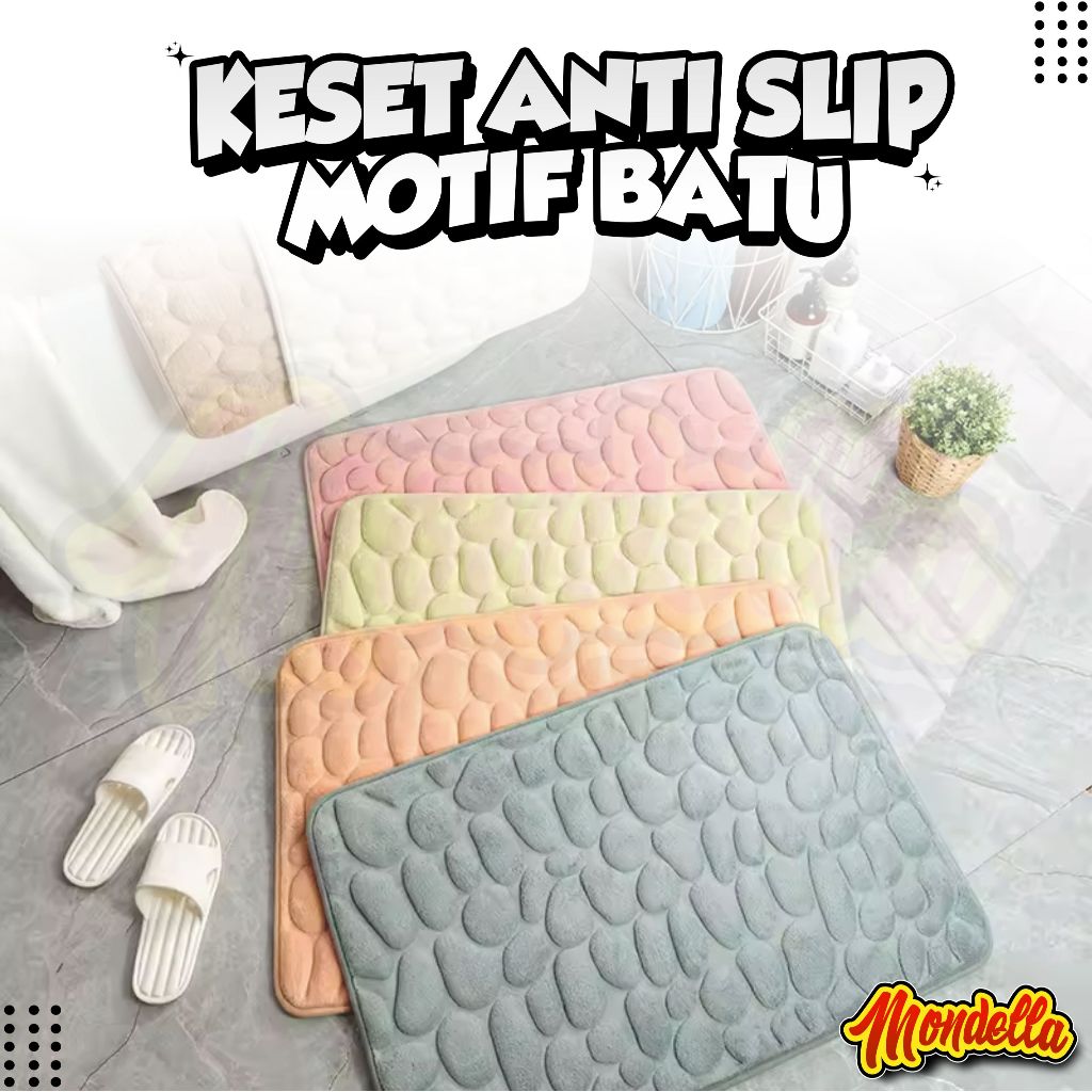 Jual Keset Kaki Anti Slip Motif Batu Bahan Memory Foam Menyerap Hiqh ...