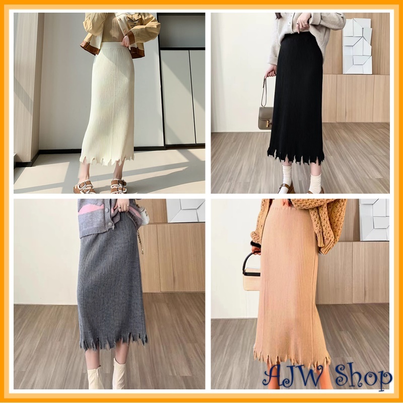 Jual AJW Rok Plisket Span Rajut Rumbai Premium ZAM | Rok Rajut Span ...