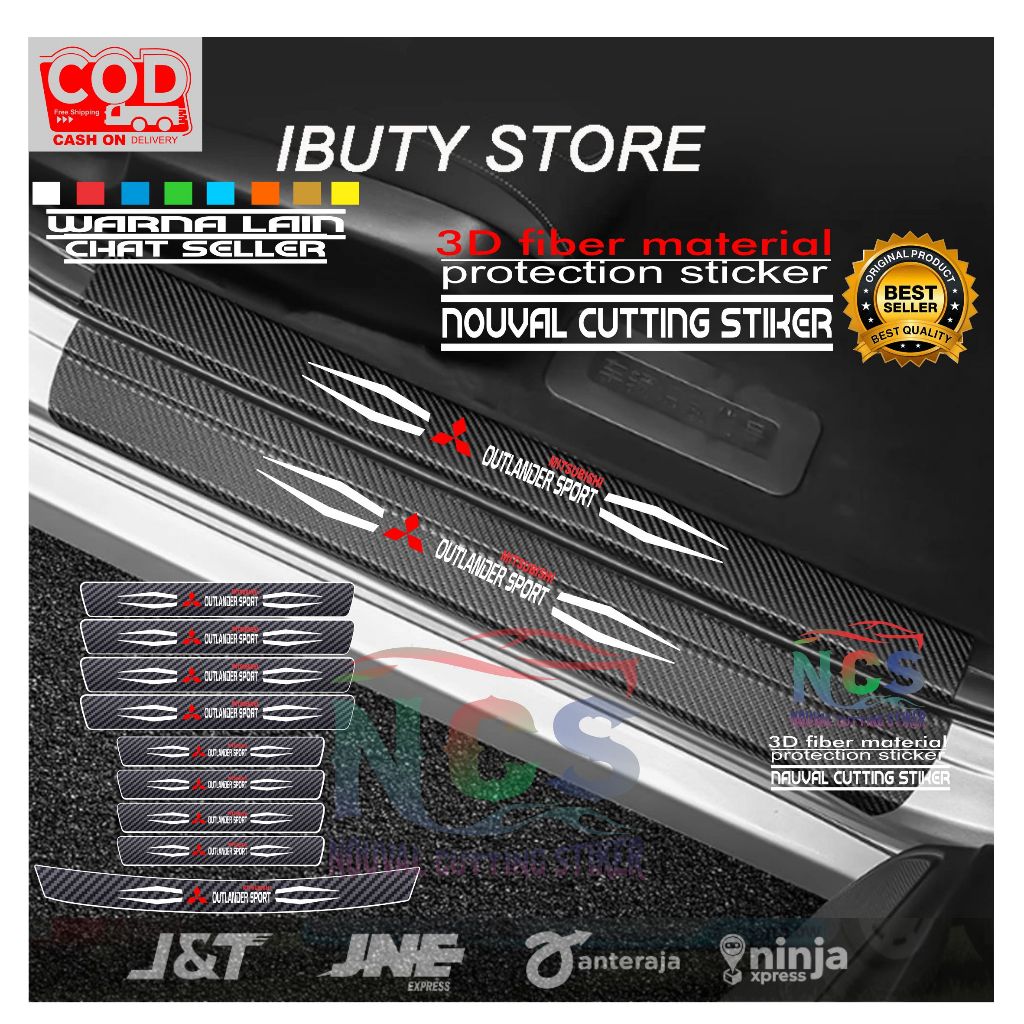 Jual Sticker Sill Plate Mitsubishi Carbon Stiker Pelindung Pijakan Kaki ...