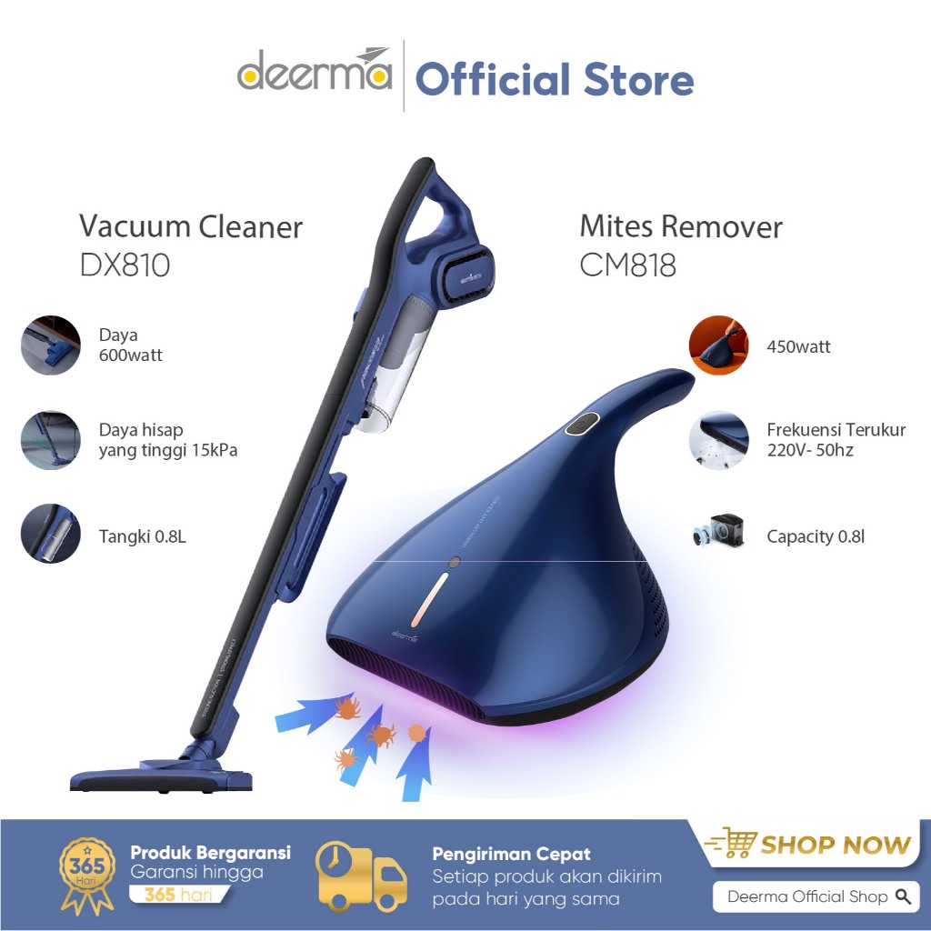 Jual Deerma HOT Vacuum cleaner DX810+Mite remover CM818 Bundle | Shopee ...
