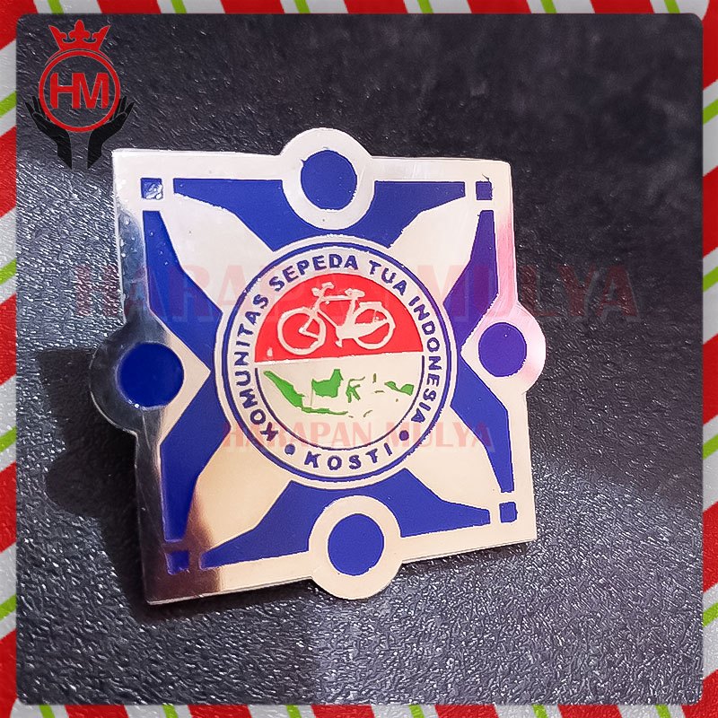 Jual Lencana Logo Kosti Kotak Biru - Pin Komunitas Sepeda Tua Kosti ...